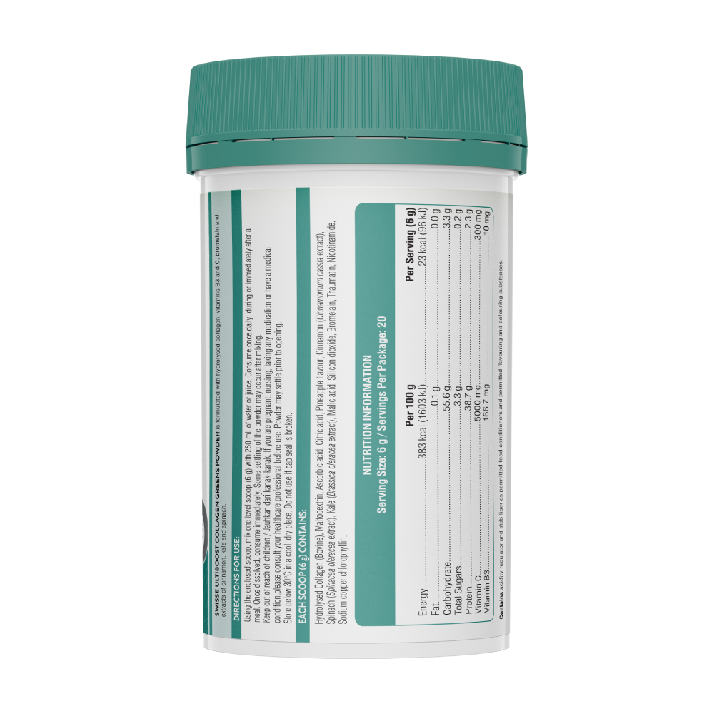 Swisse Ultiboost Collagen Greens Powder 120g – Swisse Malaysia