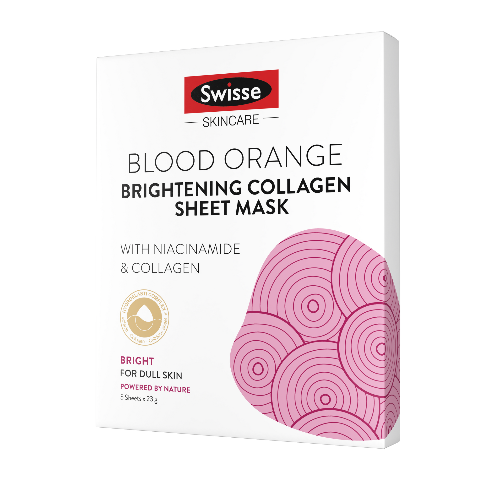 Swisse HYDROELASTI COMPLEX Blood Orange Brightening Sheet Mask 23g x 5 ...