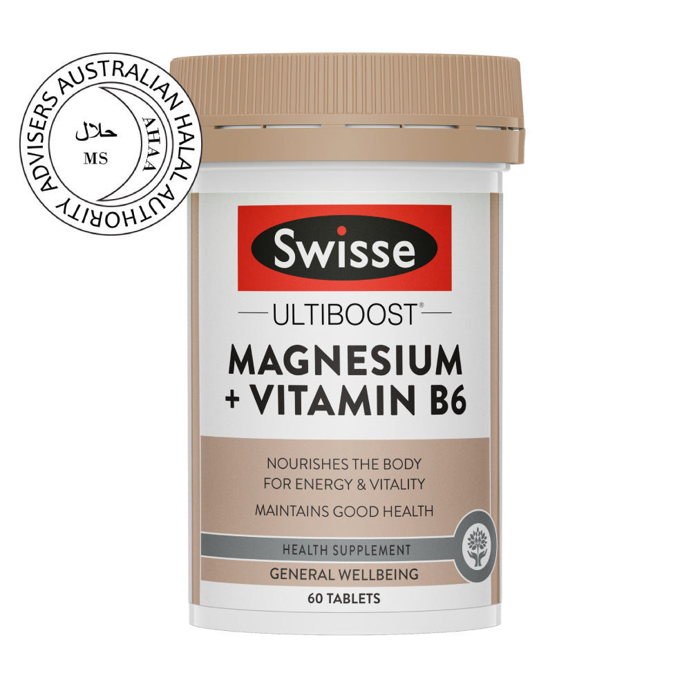 Swisse Ultiboost Magnesium + Vitamin B6 60 Tabs – Swisse Malaysia