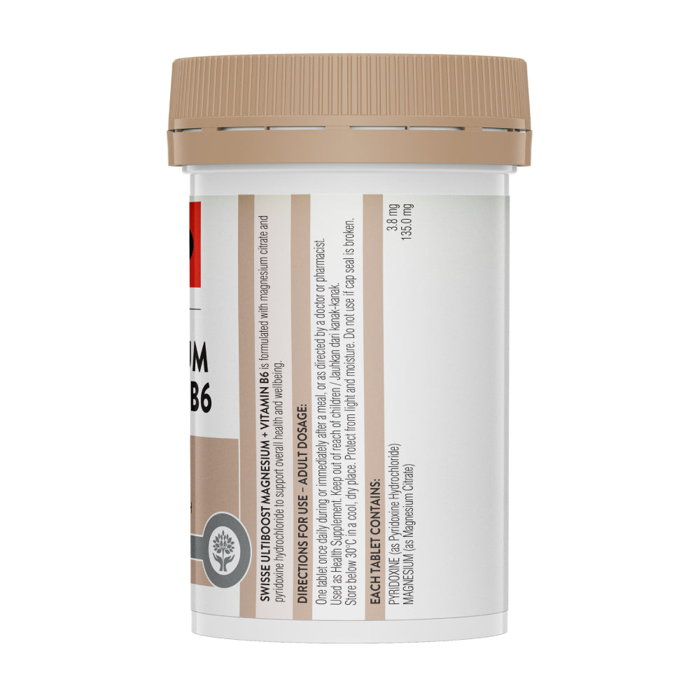 Swisse Ultiboost Magnesium + Vitamin B6 60 Tabs – Swisse Malaysia